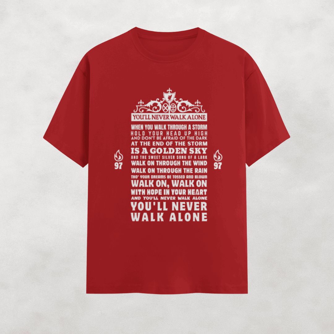 Liverpool FC YNWA Lyrics Men's T-Shirt | Classic Crew for Anfield Fait ...
