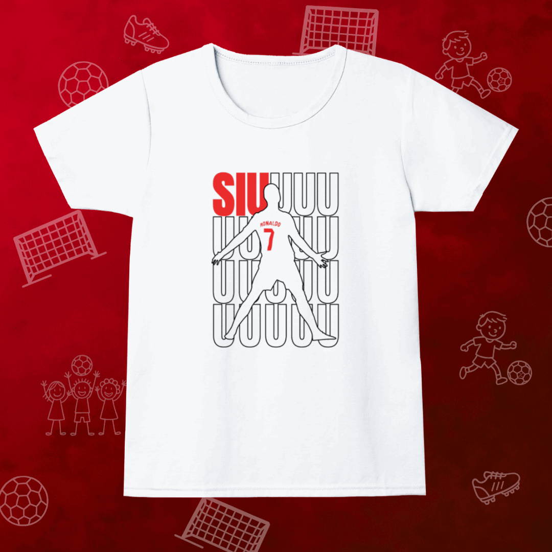 Ronaldo SIU T-Shirt Girls - CR7 Manchester United Iconic – Football Fever
